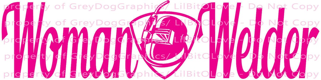 Script Woman Welder With Hood Mask Vinyl Decal With Lady Welding in the ...