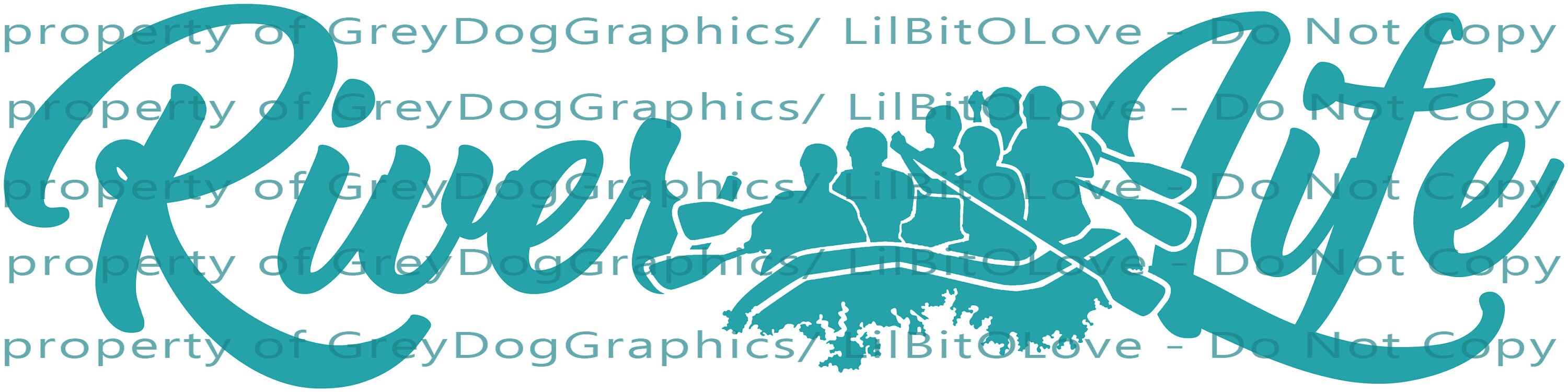 River Life Whitewater Raft in the Center Vinyl Decal Rafting White ...