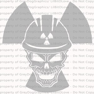 Nuke Skull Nuclear Vinyl Decal Radiation Symbol Behind and on Hardhat ...