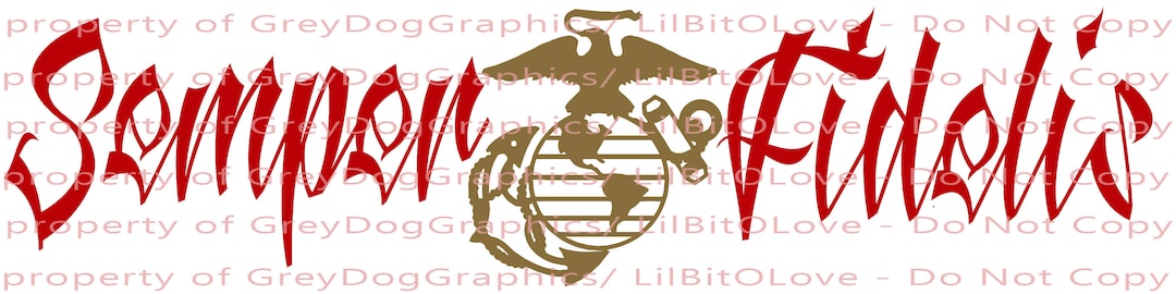 Script Semper Fidelis Vinyl Decal Sticker Semper Fi USMC United States ...
