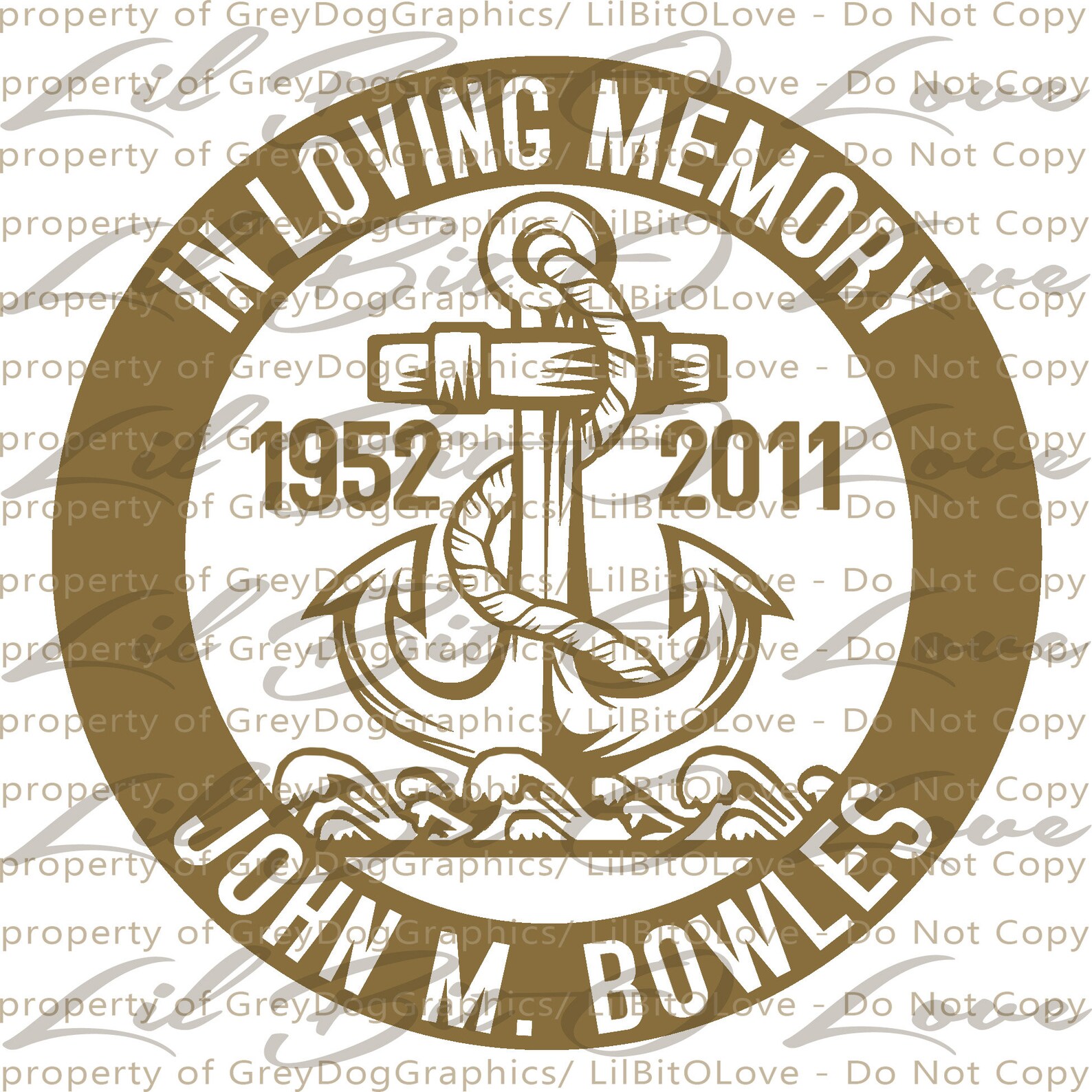 In Memory Semi Anchor Vinyl Decal Sticker Personalize With - Etsy