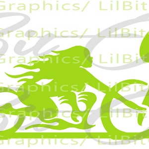 Lady Rider Biker Babe Woman Girl Female Motorcycle Vinyl Decal Bike ...
