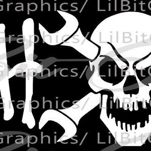 Mechanic Wrench Life Vinyl Decal With Wrench Skull in the Center ...