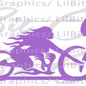 Lady Rider Biker Babe Woman Girl Female Motorcycle Vinyl Decal Bike ...