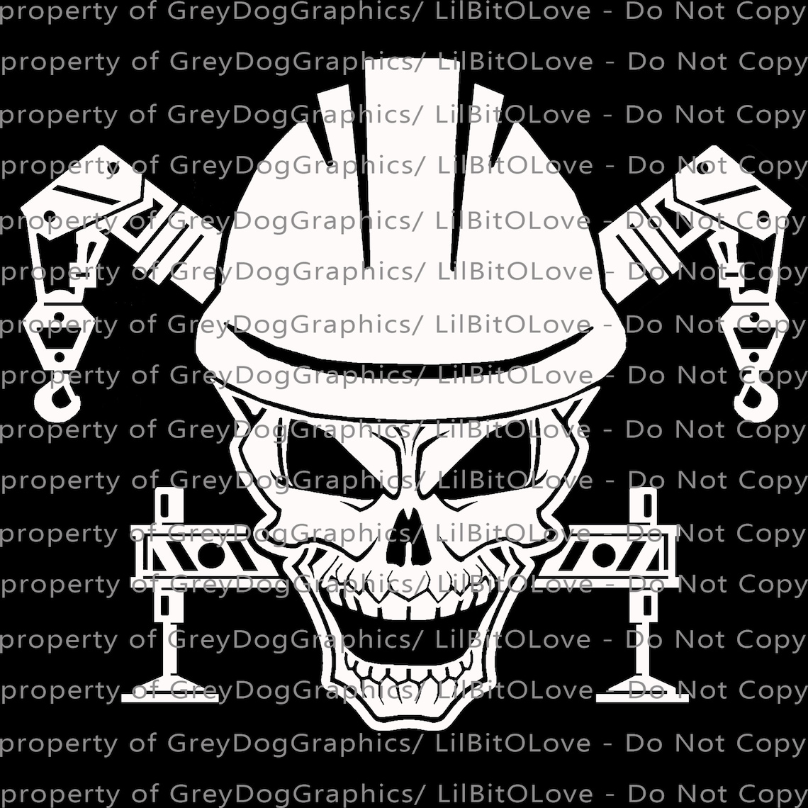 Crane Skull Construction Vinyl Decal Sticker Crane Operator - Etsy