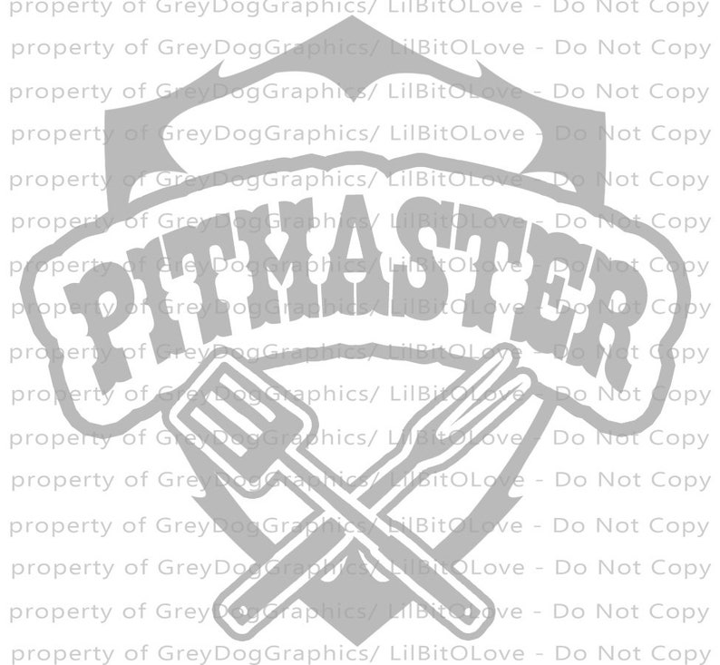 Pitmaster BBQ Shield Barbecue Vinyl Decal Grilling Smoker Spatula Fork ...