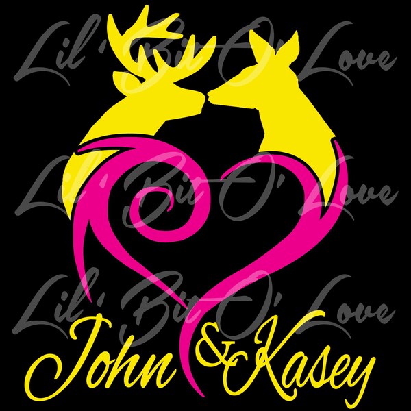 Buck and Doe Heart - Etsy
