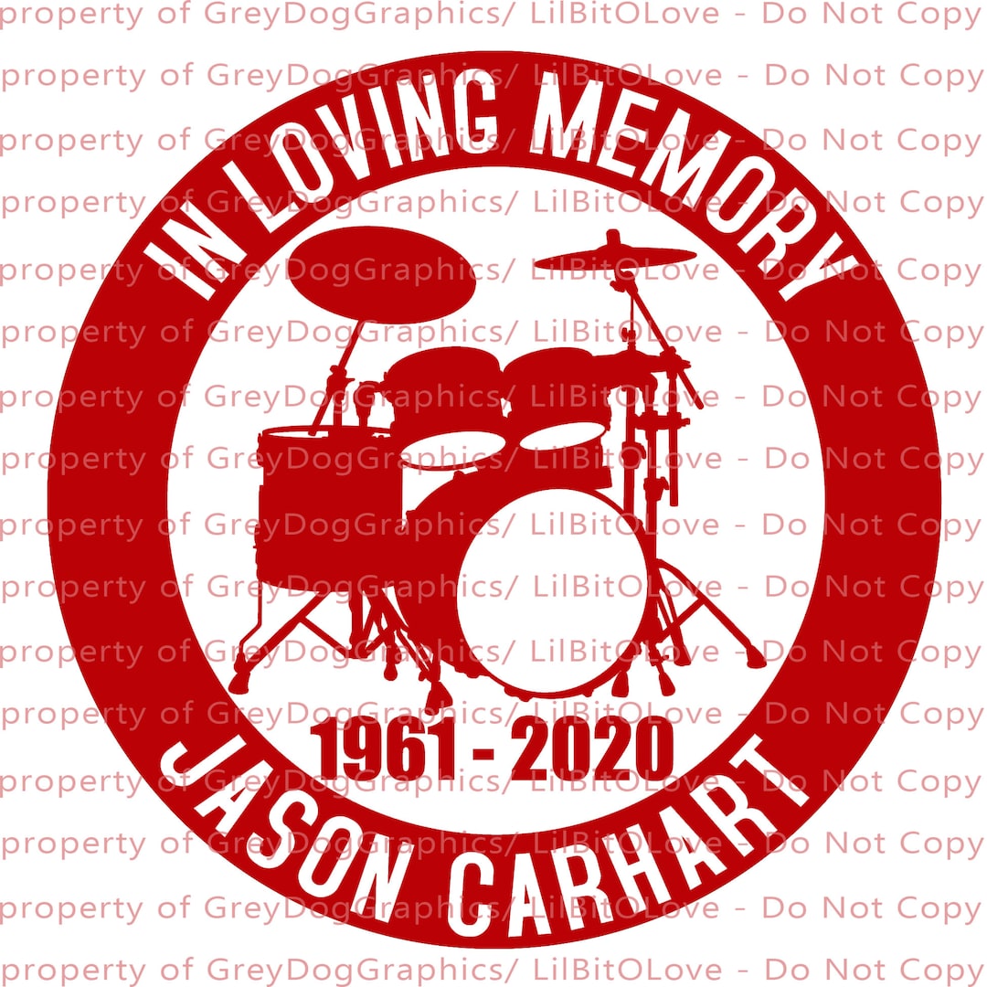 In Loving Memory Drummer Drum Set Drumming Vinyl Decal Name Years ...