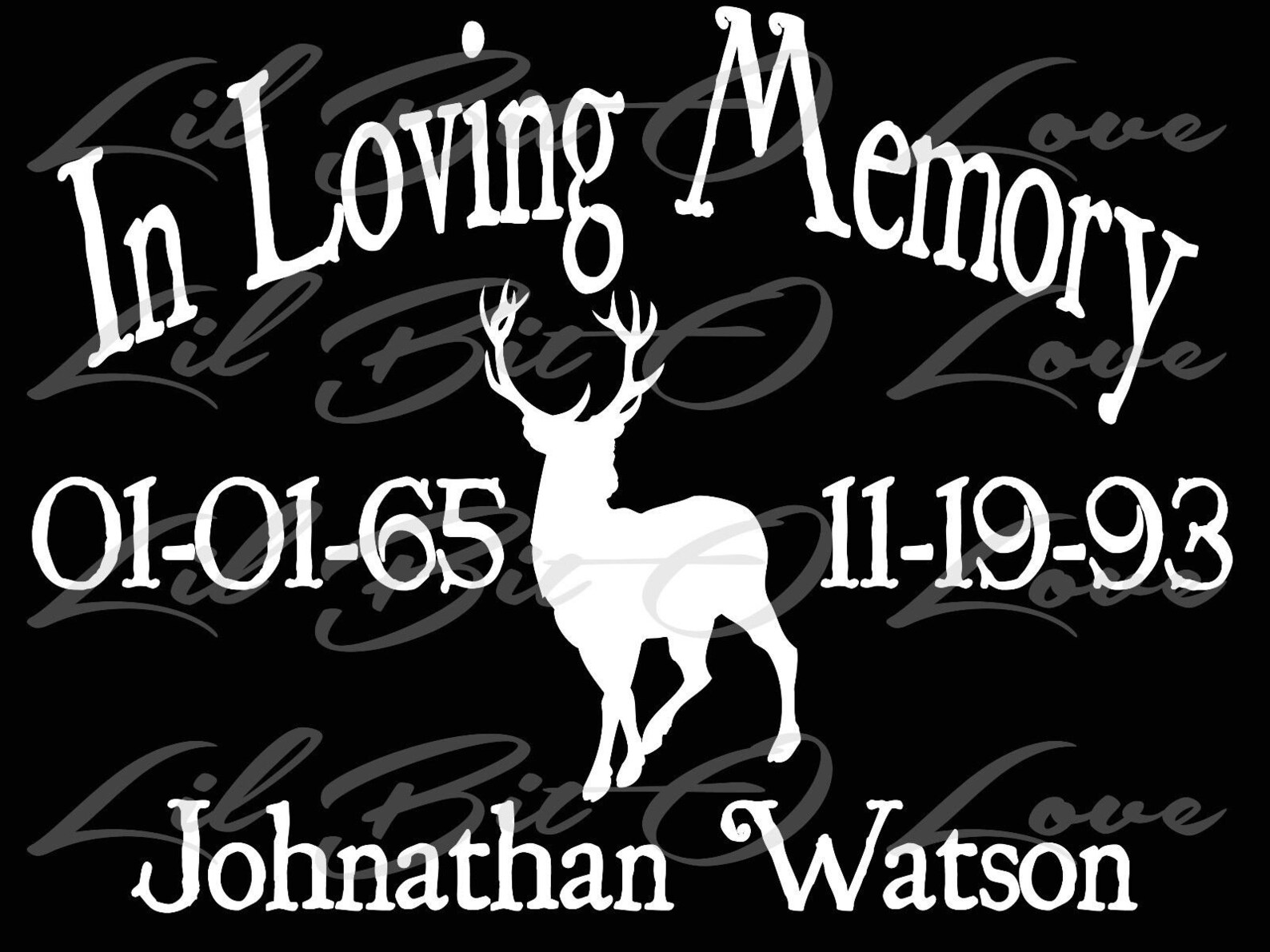 In Loving Memory Buck Deer Stag Vinyl Decal Name Dates Custom ...