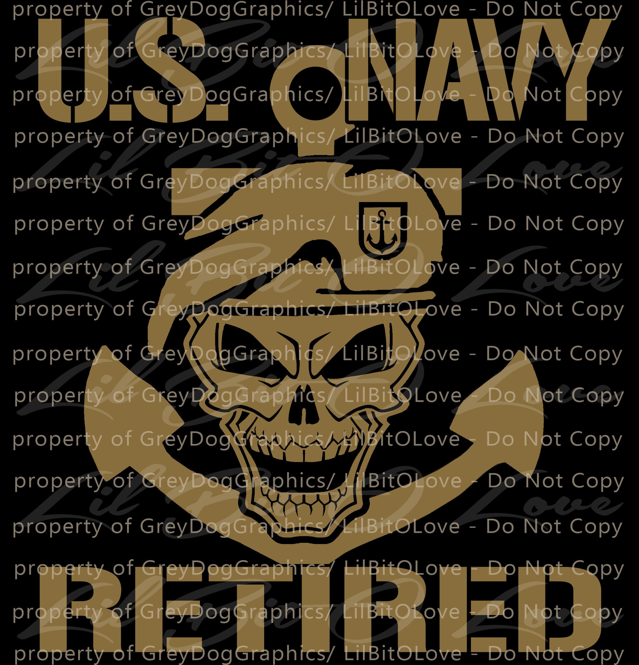 Navy Skull Retired Vinyl Decal Sticker United States Navy | Etsy