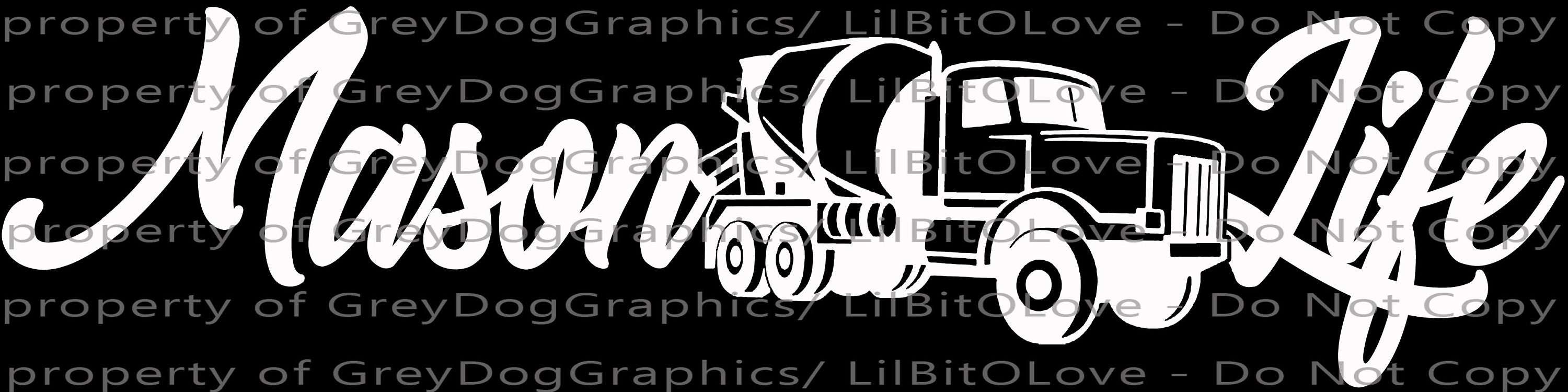 Cement Truck Mason Life Vinyl Decal Concrete Cement Masonry | Etsy