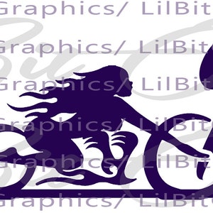 Lady Rider Biker Babe Woman Girl Female Motorcycle Vinyl Decal Bike ...