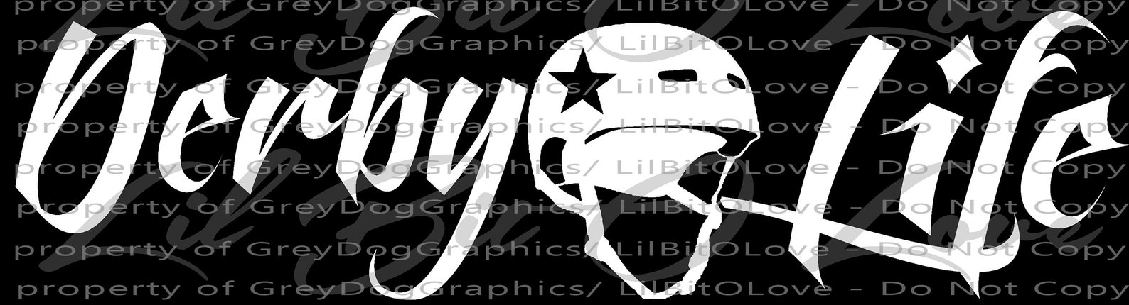 Derby Life Vinyl Decal With Helmet Roller Derby Sticker - Etsy