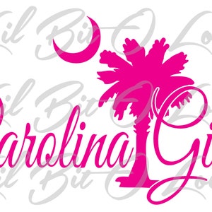 Carolina Girl Vinyl Decal Palmetto Tree Moon Carolinas Sticker South - Etsy