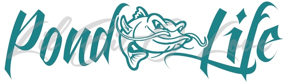 Pond Life Mean Catfish Vinyl Decal Sticker Fishing Fisherman | Etsy
