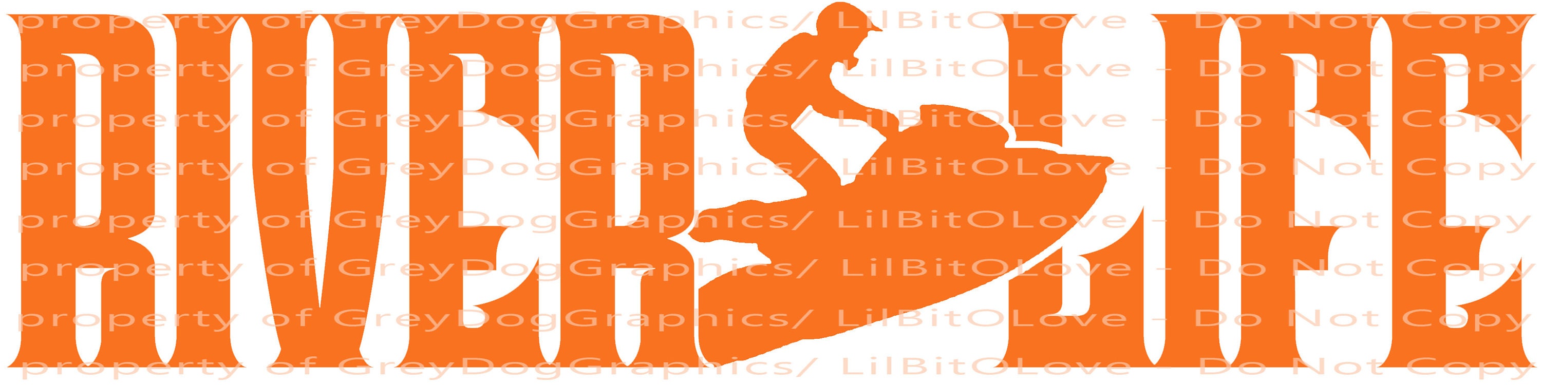 River Life Jetski Vinyl Decal With Jet Ski Sticker Fishing River Lake ...