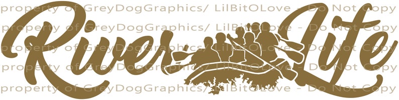 River Life Whitewater Raft in the Center Vinyl Decal Rafting White ...