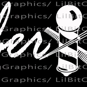 Barber Life Vinyl Decal Barber Pole Scissors Comb Sticker Shop Haircut ...