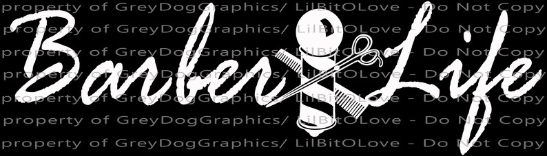 Barber Life Vinyl Decal Barber Pole Scissors Comb Sticker Shop | Etsy