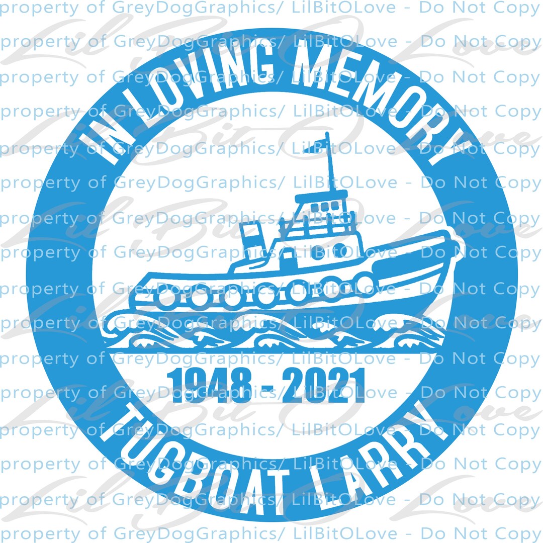 In Memory With Tugboat Tug Boat Captain Crew Vinyl Decal Sticker ...