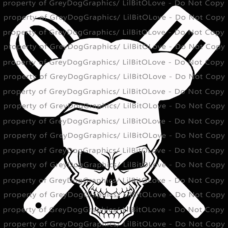 Baker Skull With Chef's Hat Whisk & Spatula Vinyl Decal | Etsy