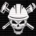 Plumber Pipefitter Skull Construction Vinyl Decal Sticker Plumbing Pipe ...