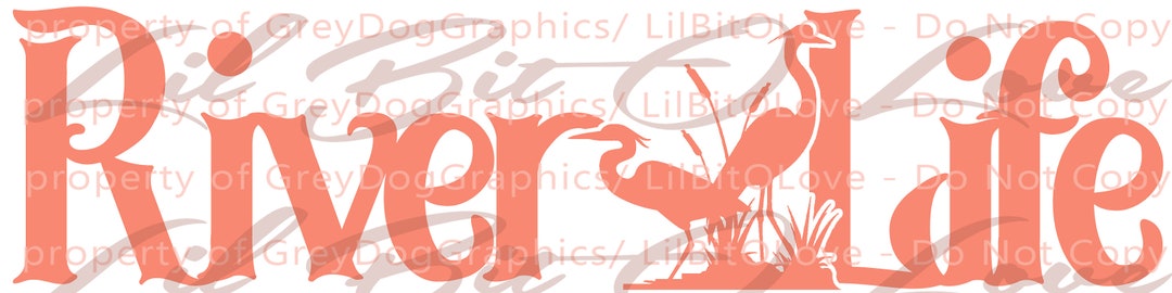 River Life Herons in the Center Vinyl Decal Heron Fish Fishing ...