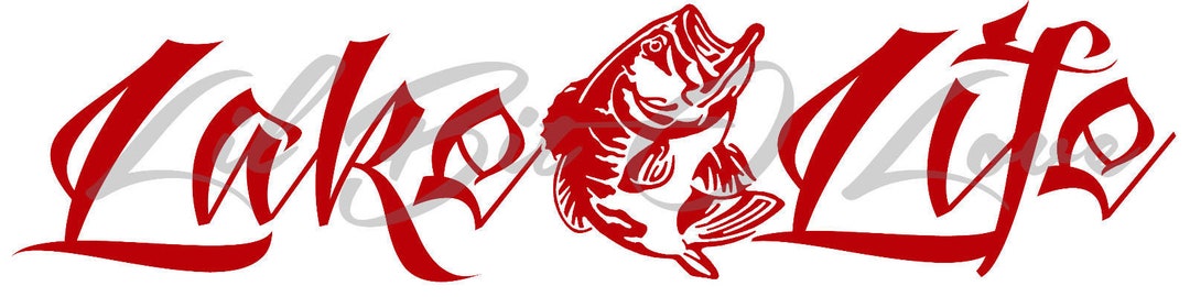 Bass Lake Life Vinyl Decal Fishing Sticker Fisherman Fish Boat Summer ...