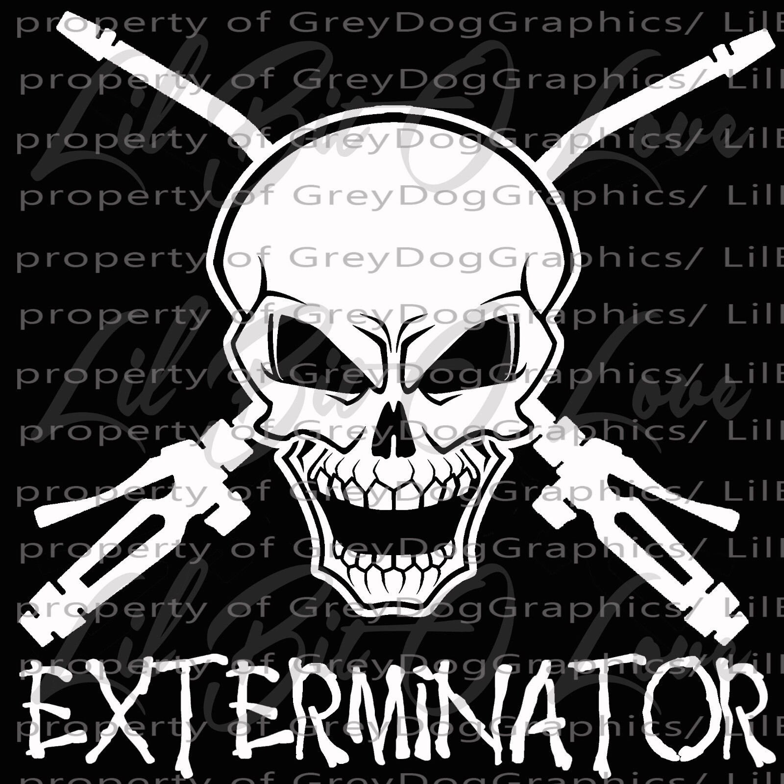 Exterminator Skull Vinyl Decal Sticker Bug Pest Control - Etsy