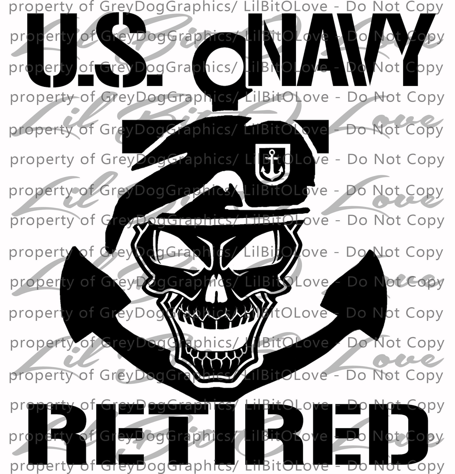 Navy Skull Retired Vinyl Decal Sticker United States Navy | Etsy