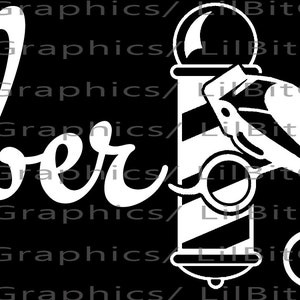 Barber Life Vinyl Decal Barber Pole Scissors Clippers Sticker Shop ...