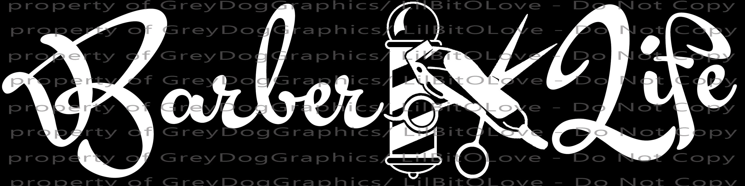 Barber Life Vinyl Decal Barber Pole Scissors Clippers Sticker Shop ...