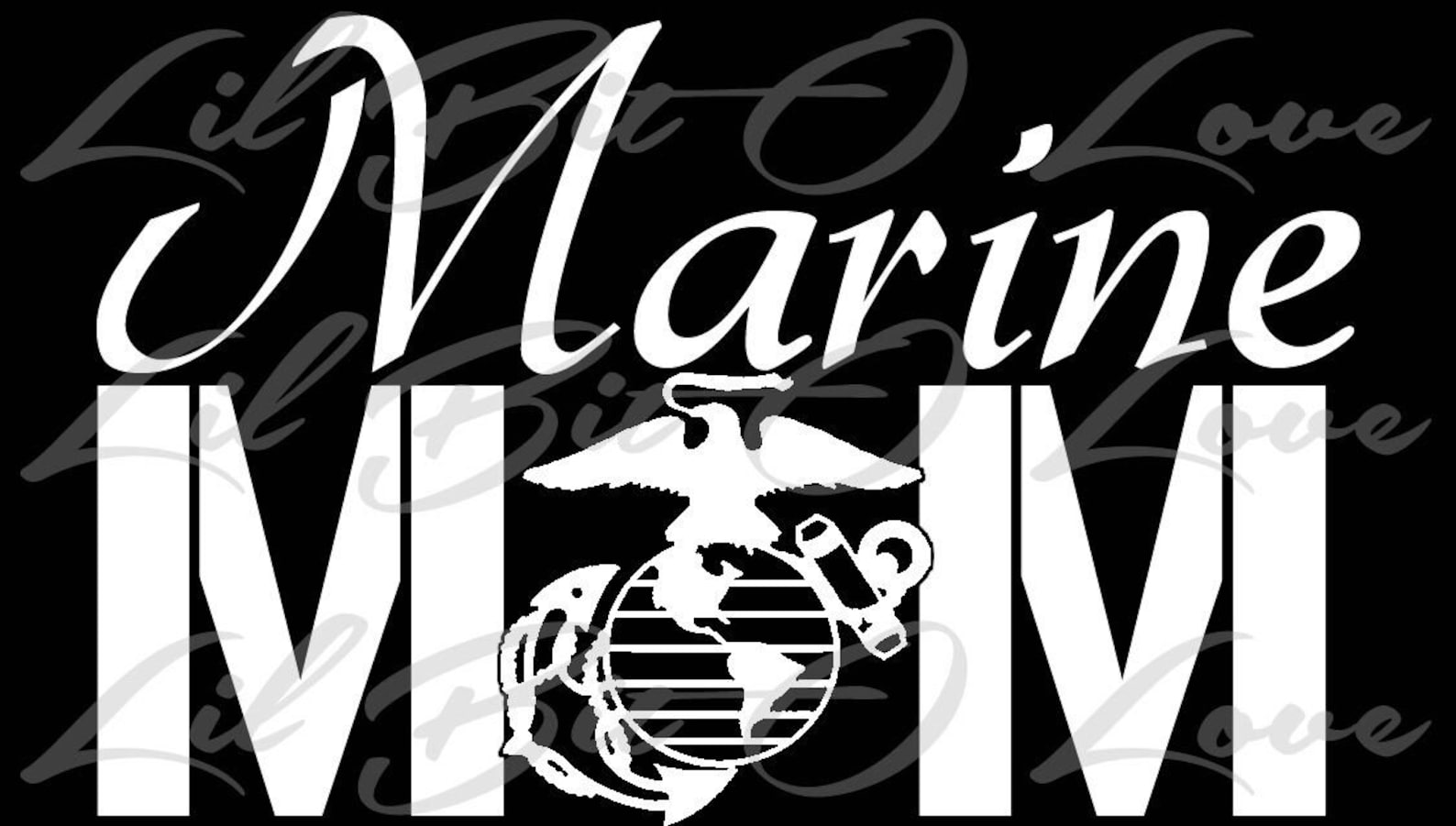 Marine Mom Stacked Design With EGA Vinyl Decal Sticker USMC Marine ...