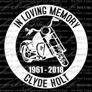 In Memory Biker Vinyl Decal Sticker - Personalize With Name and Years ...