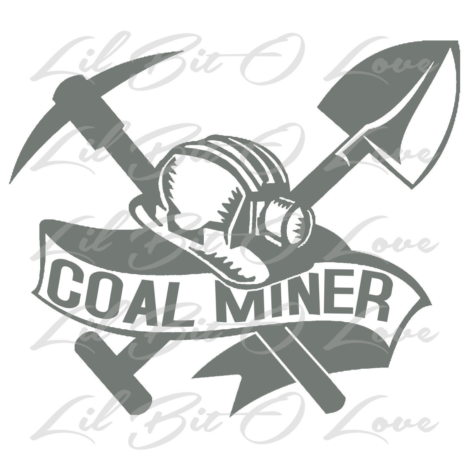 Coal Miner Tools Hardhat Light Shovel & Pickaxe Vinyl Decal Mining ...
