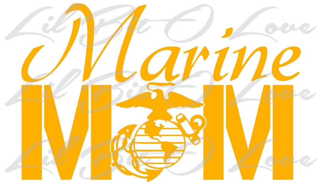 Marine Mom Stacked Design With EGA Vinyl Decal Sticker USMC Marine ...