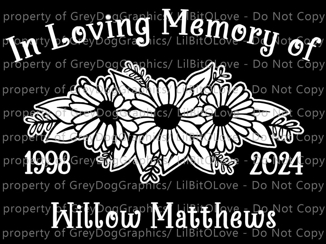 In Loving Memory Daisies Vinyl Decal Name Dates Custom Personalized ...