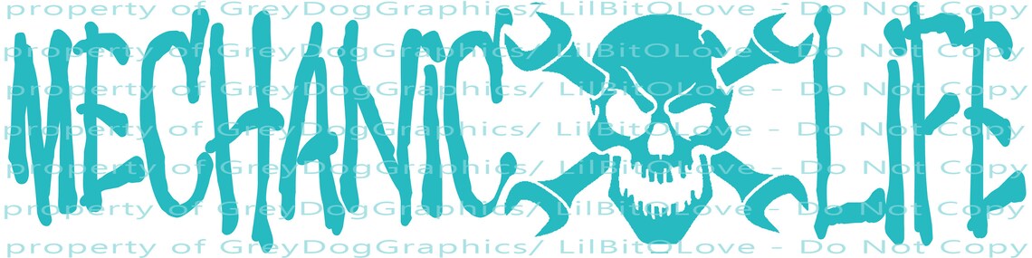 Mechanic Life Vinyl Decal With Wrench Skull in the Center Sticker Auto ...