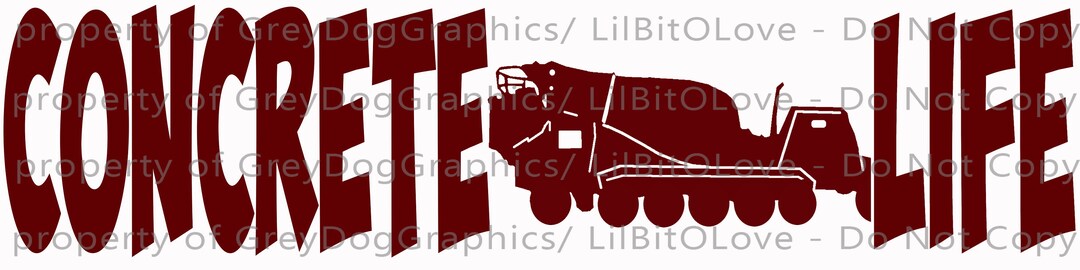 Concrete Life Mason Cement Vinyl Decal Sticker Masonry Large Front ...