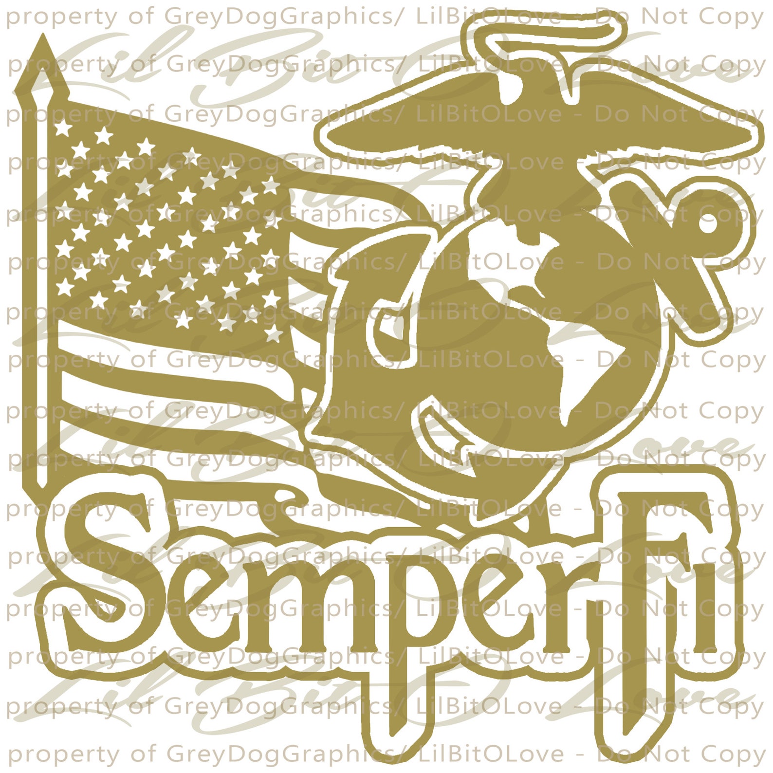USMC Semper Fi Flag EGA Marines United States Marine Corps Semper ...