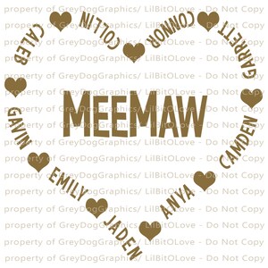 Custom Personalized Grandma Heart With Grandkid Names Creating the ...