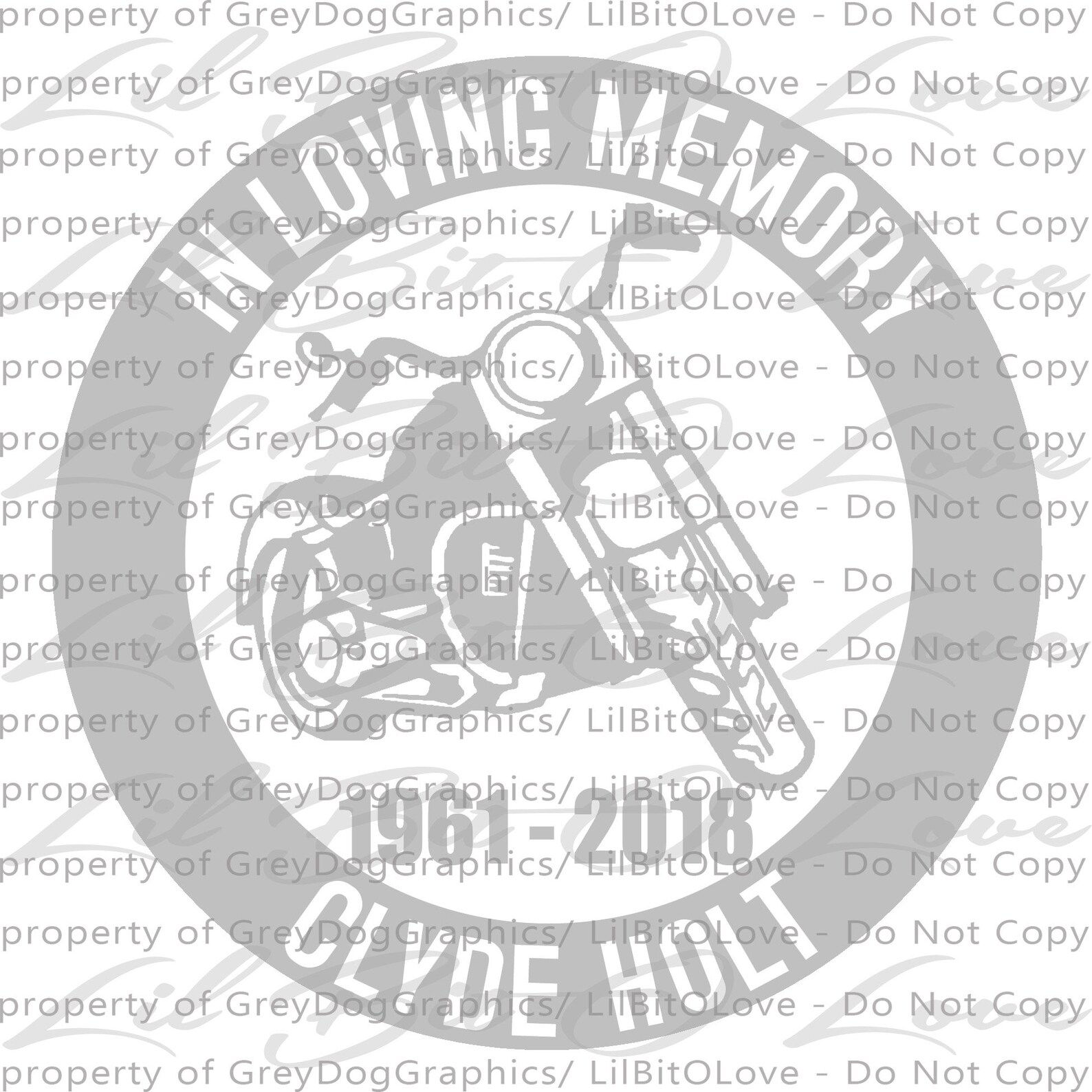 In Memory Biker Vinyl Decal Sticker - Personalize With Name and Years ...