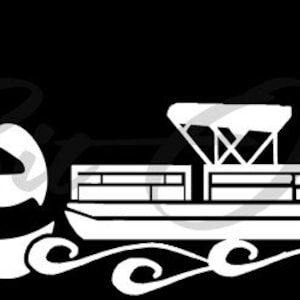 Pontoon Lake Life Vinyl Decal Fishing Sticker Fisherman Fish Boat ...