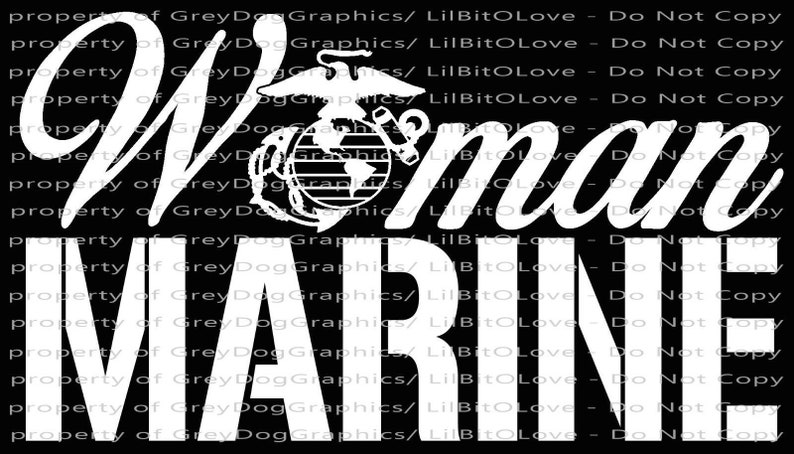 Woman Marine Stacked Design With EGA Vinyl Decal Sticker USMC Marine ...