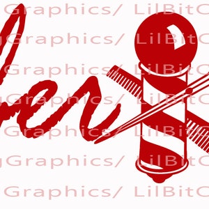 Barber Life Vinyl Decal Barber Pole Scissors Comb Sticker Shop Haircut ...