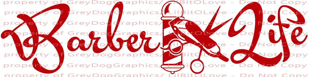 Barber Life Vinyl Decal Barber Pole Scissors Clippers Sticker Shop ...