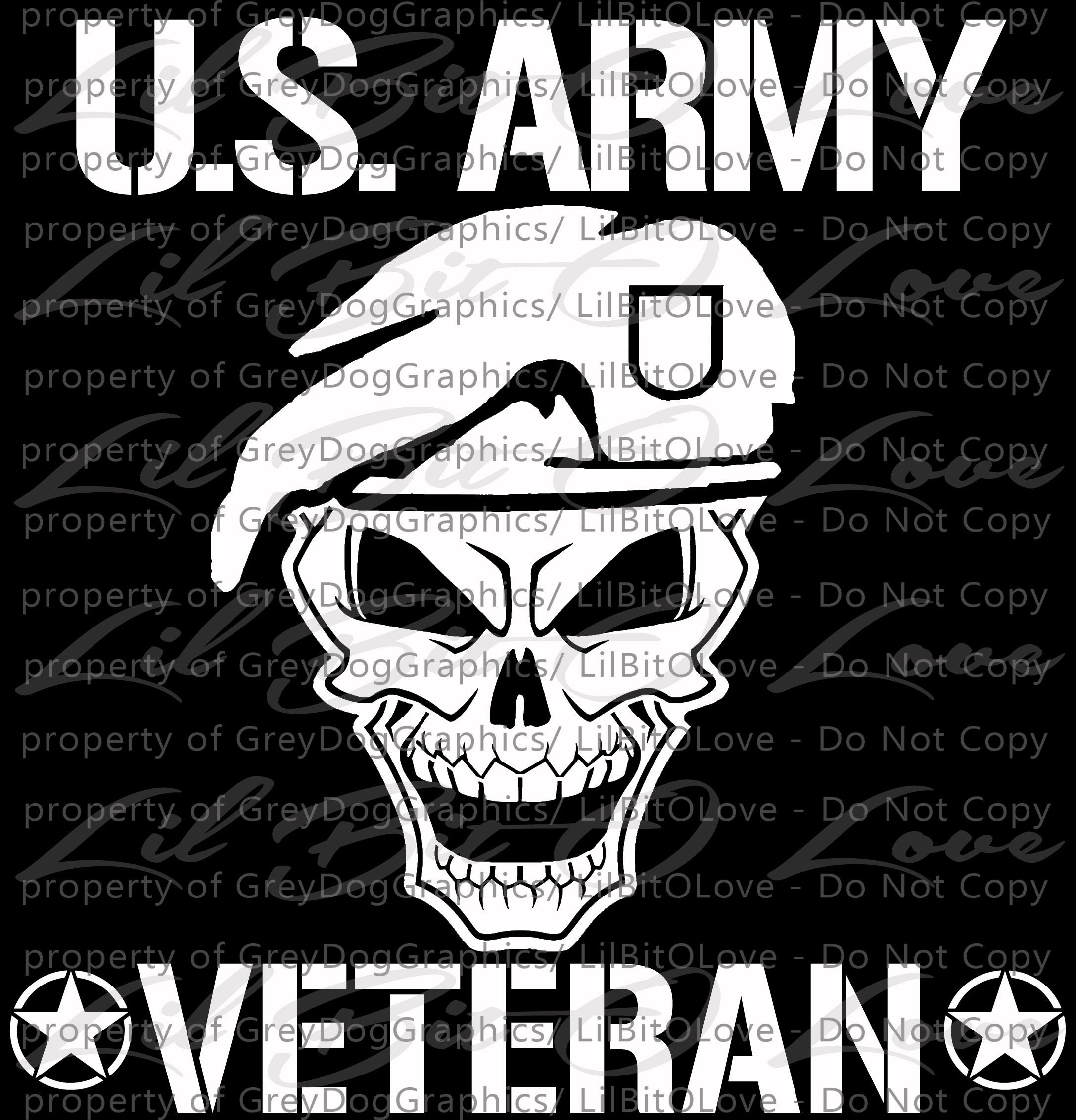 Army Skull Veteran Soldier Vinyl Decal Sticker United States - Etsy