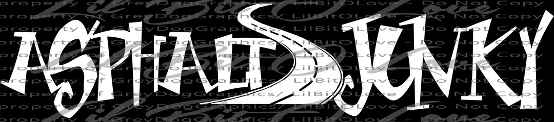Asphalt Junky Vinyl Decal Road Construction With Road in the Center ...