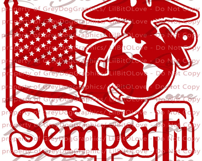 USMC Semper Fi Flag EGA Marines United States Marine Corps Semper ...
