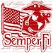 USMC Semper Fi Flag EGA Marines United States Marine Corps Semper ...